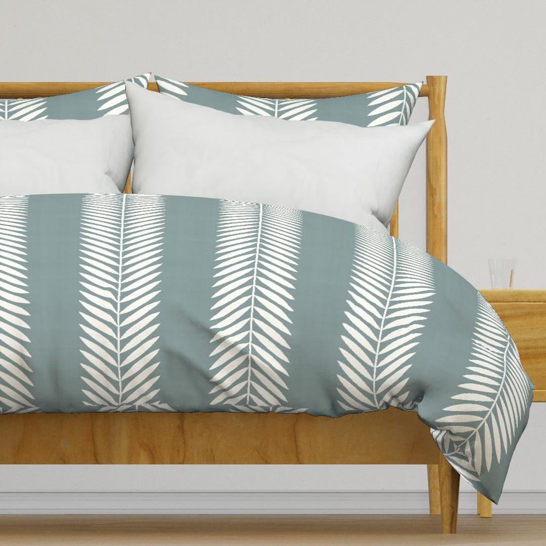 Preppy Botanical Bedding - Laurel Leaf Moody Blue by Danika_herrick ...