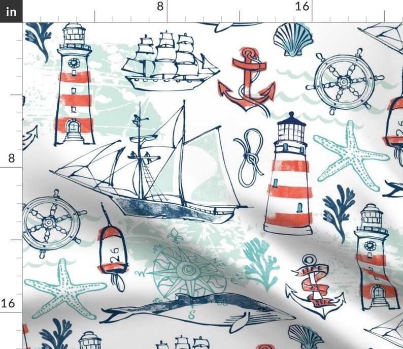 Nautical Ships Sheets Nautical Pacific by Ohn_mar_win - Etsy