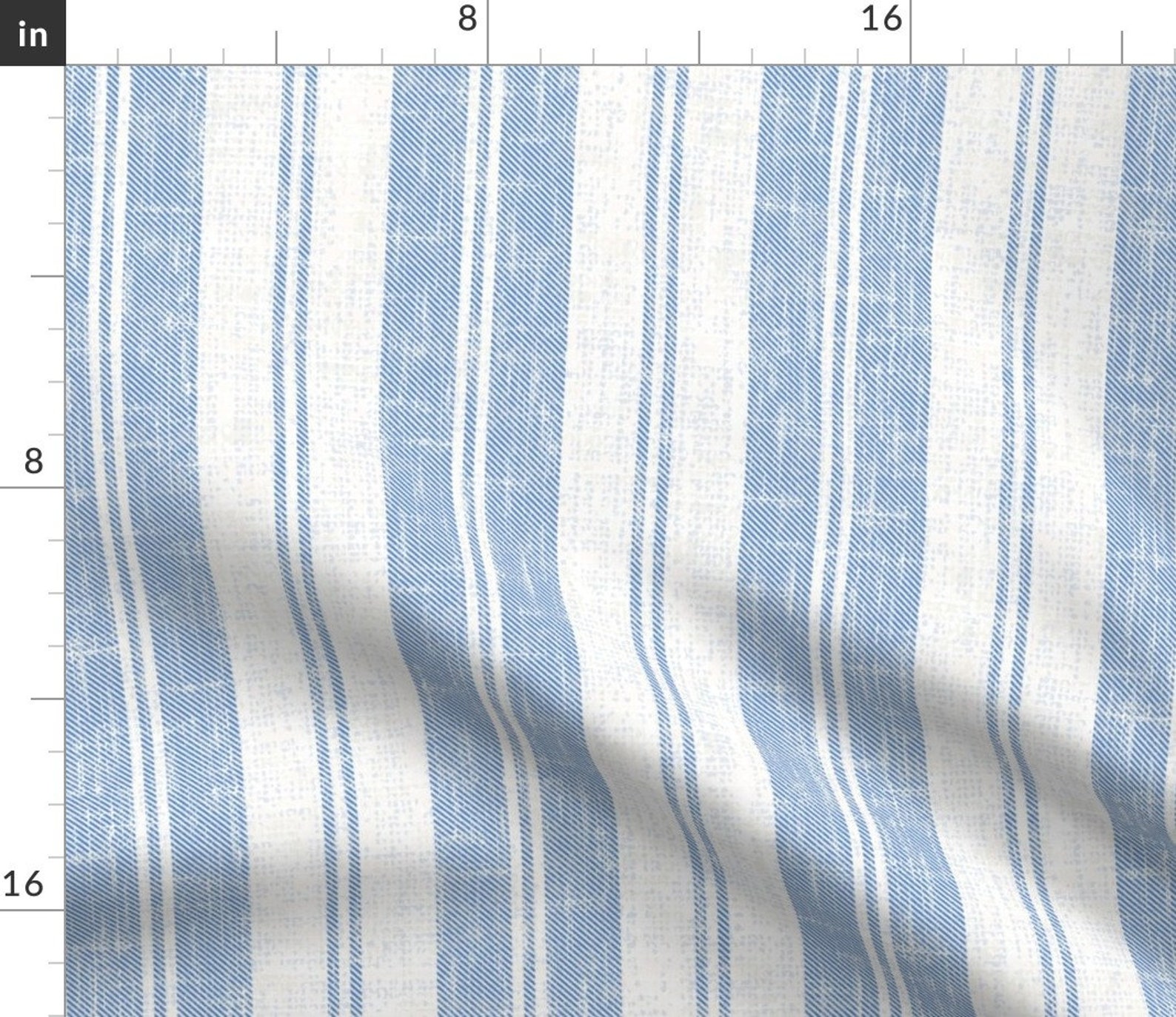 Rustic Ticking Stripe Curtain Panel - Farmhouse French Blue Cottagecore ...