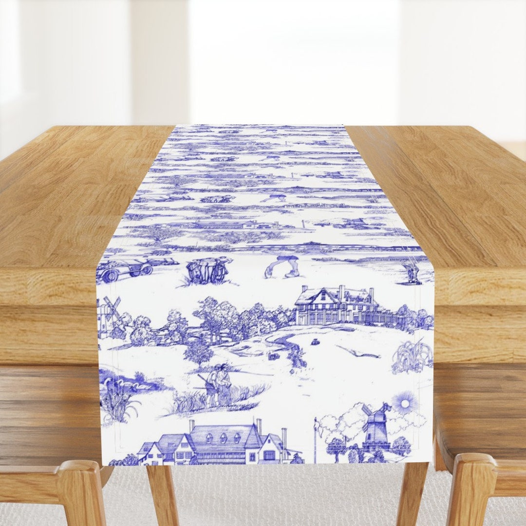 Golfing Table Runner - Golf Toile by Mcsparrandesign - Country Club ...