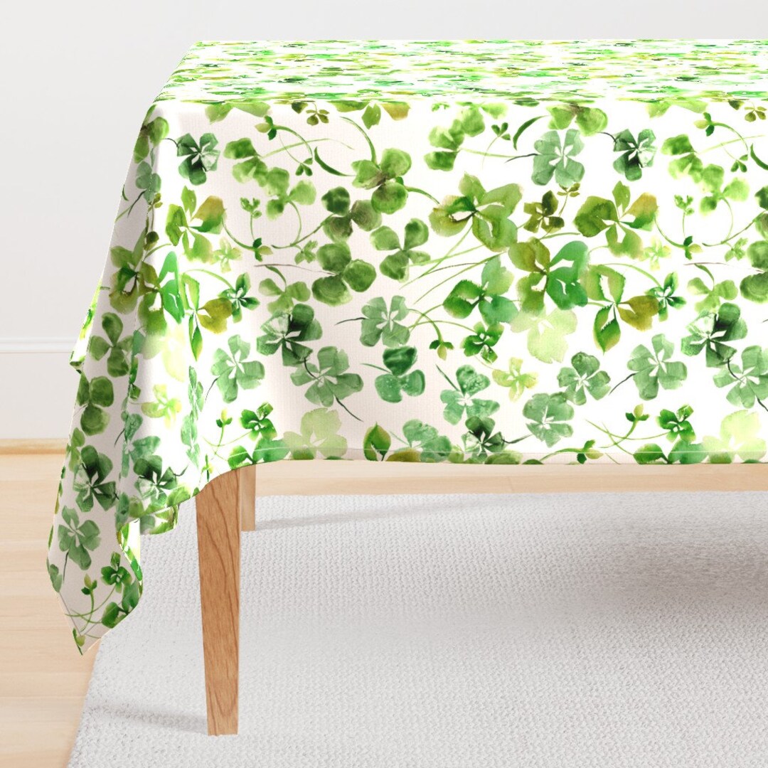 Watercolor Clovers Tablecloth Watercolor Shamrock Large by Pattern ...