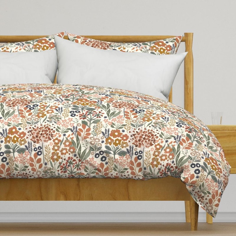 Earth Tone Floral Duvet - Etsy