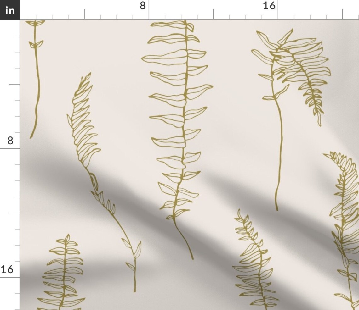 Botanical Table Runner Gold Fern on Warm Eggshell by - Etsy