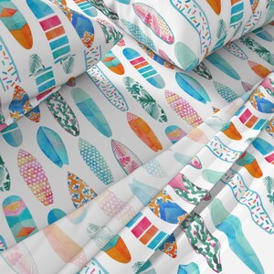 Watercolor Surfboard Sheets - Surfboards by Tasiania - Tropical Summer ...