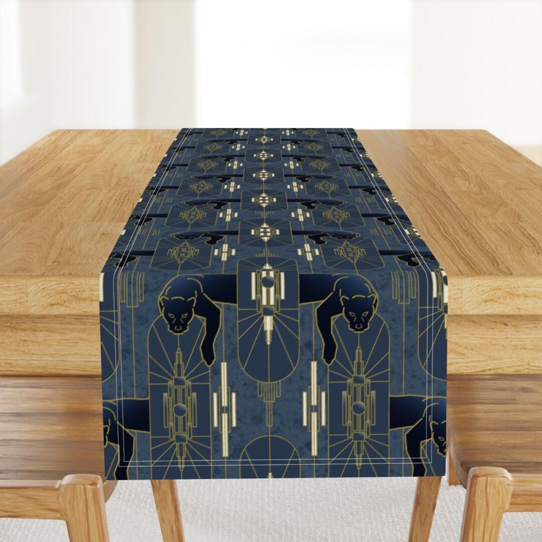 Art Deco Jungle Table Runner - 1920s Panther Exotic Animal Glamour ...