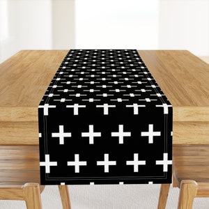 Swiss Cross Table Runner - Cross - Black and White by Andrea_lauren ...