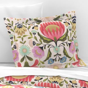 Folk Art Floral Bedding - Maximalist Folk Flowers by Garabateo - Large ...