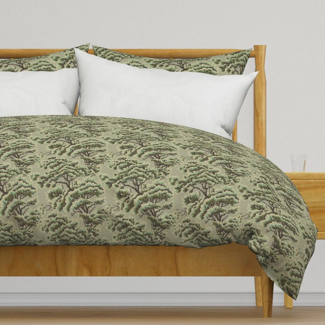 Sage Green Tree Bedding - Umbria Dawn Woods by Holli_zollinger ...