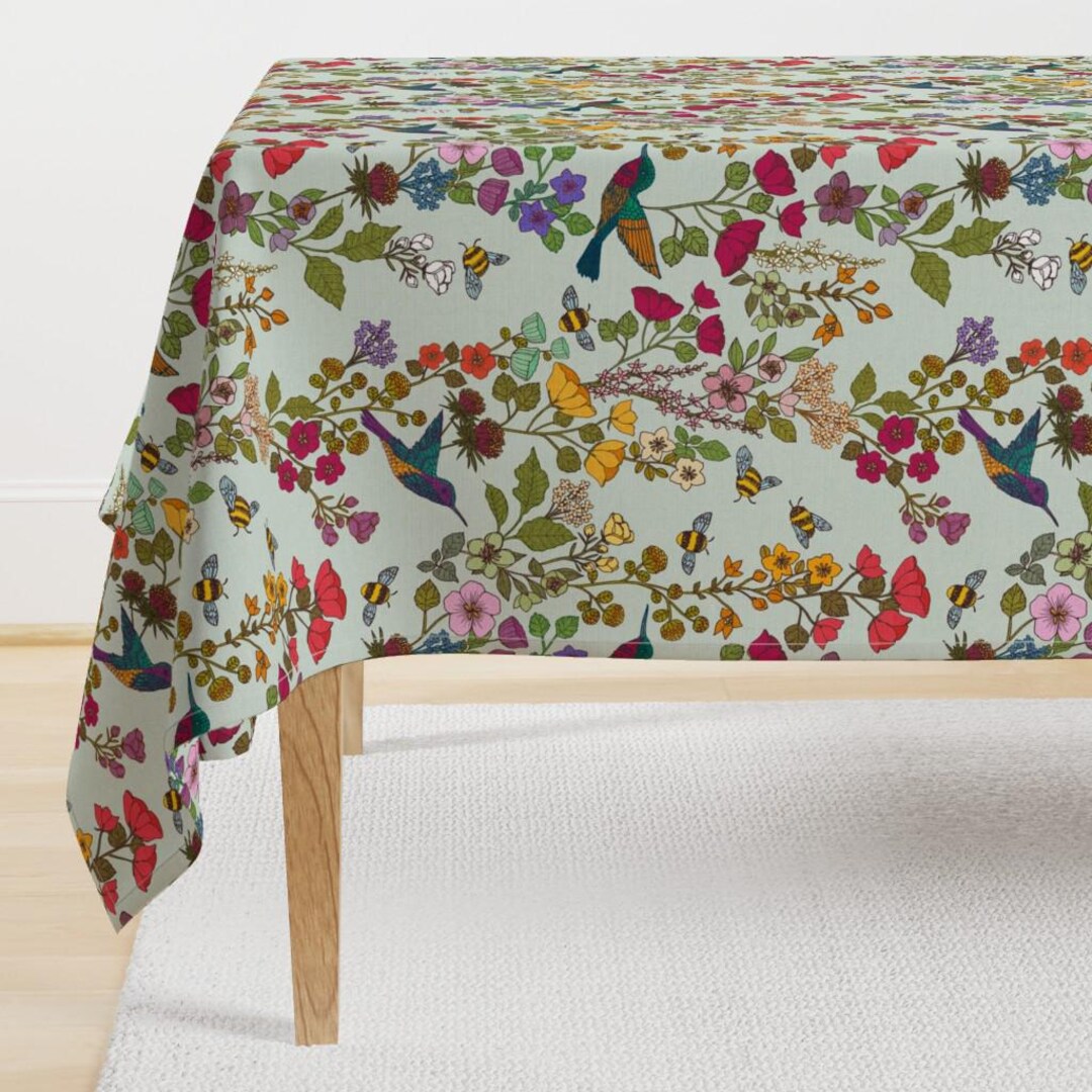 Victorian Tablecloth - Hummingbird and Bee by Ceciliamok - Hummingbird ...
