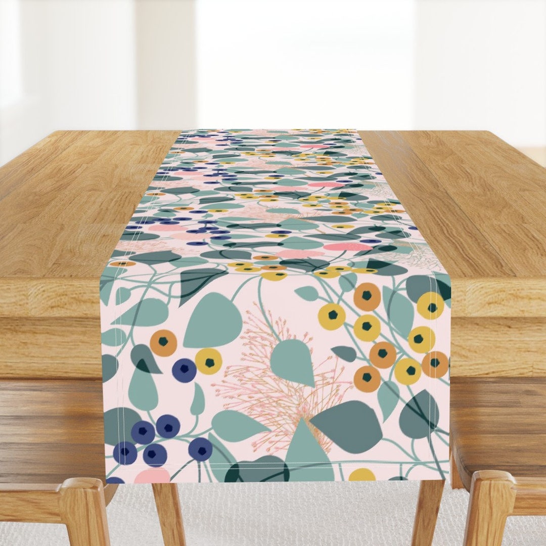 Soft Pastel Floral Table Runner Modern Pastel Floral by - Etsy