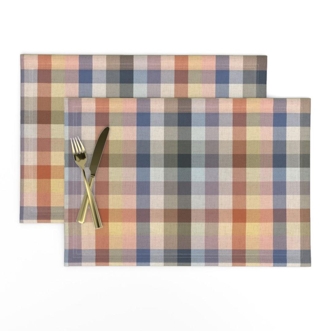 Cozy Cabin Placemats Set of 2 - Modern Farmhouse Cottage Country Tartan ...