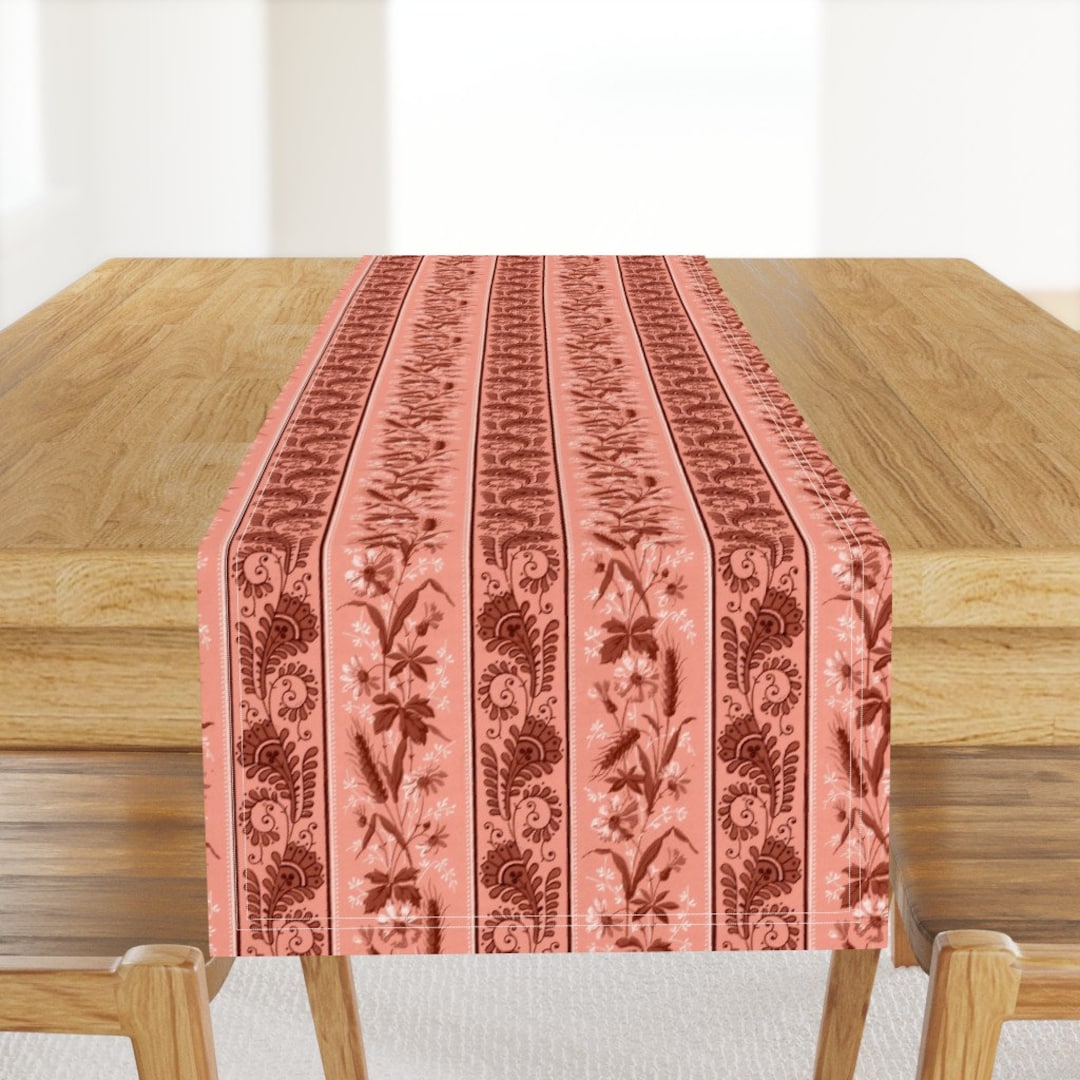 Coral Stripe Table Runner - 1880 Victorian Stripe by Adrienne_donovan ...