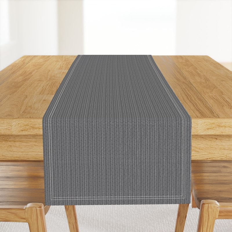 Gray Chevron Table Runner - Etsy
