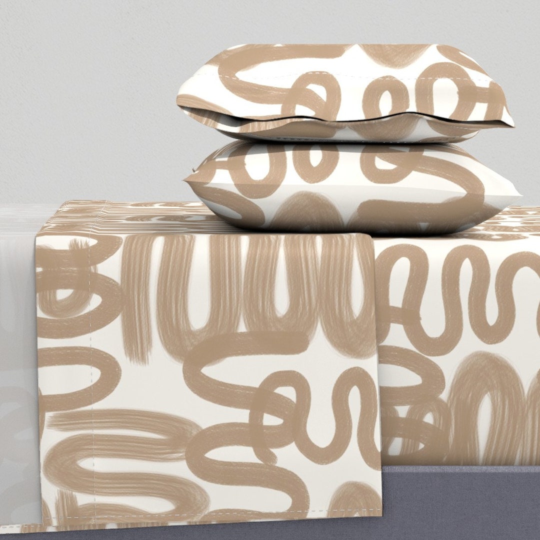 Modern Abstract Sheets Squiggle on Cream by Danika_herrick Neutral ...