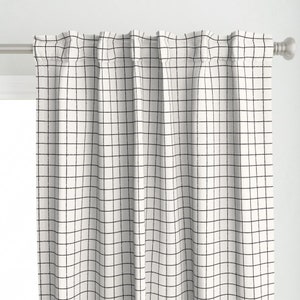 Grid Lines Curtain Panel Urban_garden_grid_white by Holli_zollinger ...