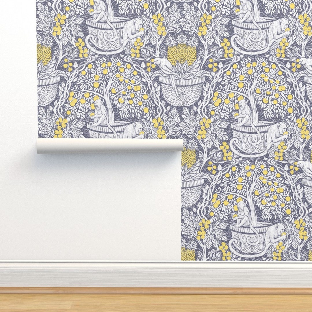 Exotic Damask Commercial Grade Wallpaper Lemon Damask by Rocarrstudio ...