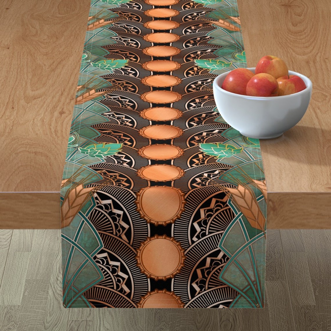 Art Deco Table Runner Deco Hops and Barley by Ghouk Faux - Etsy