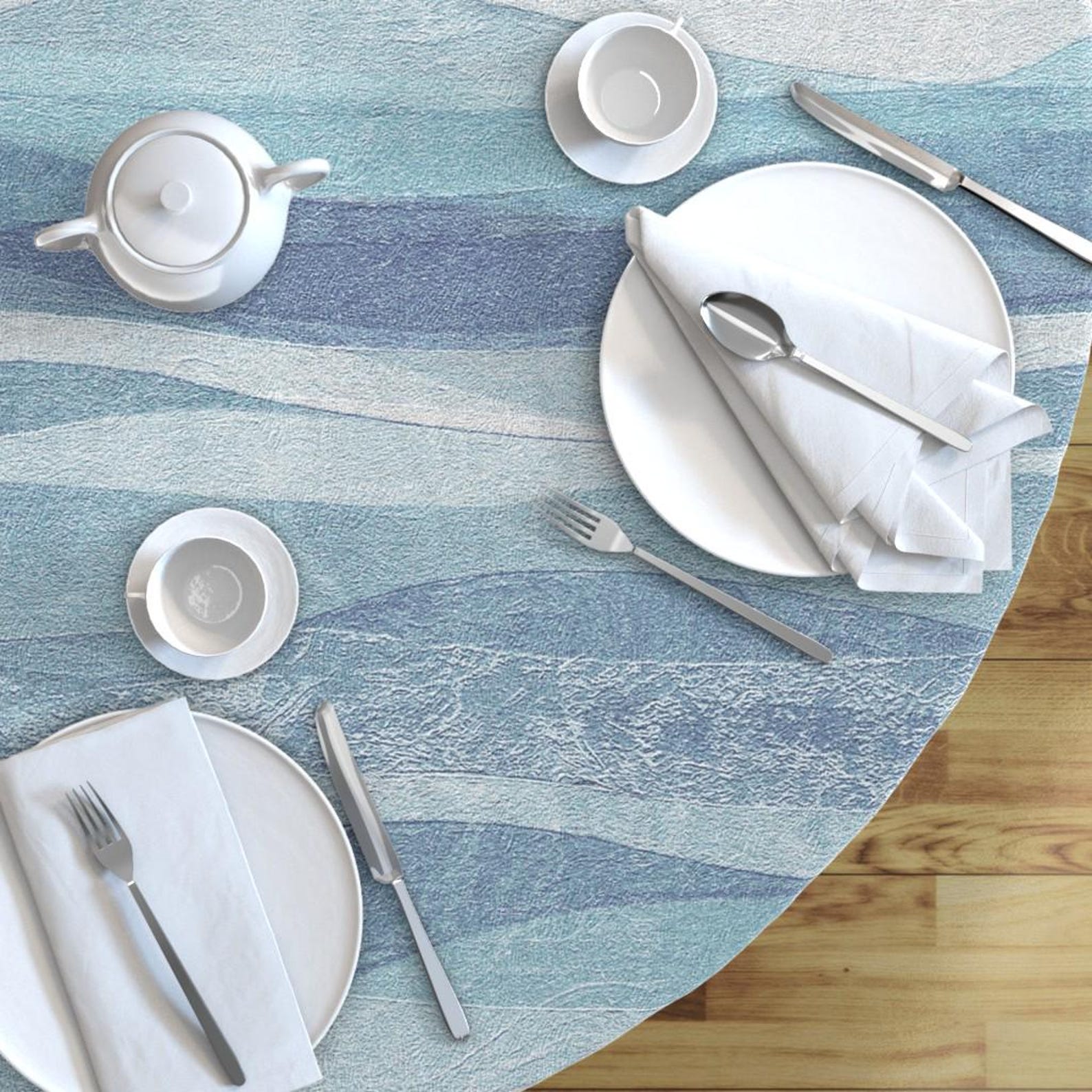 Abstract Ocean Wave Tablecloth - Wave Sky Blue by Wren_leyland ...