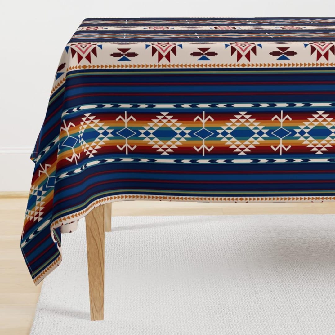 Western Bold Stripe Tablecloth - Native American Stripes by ...