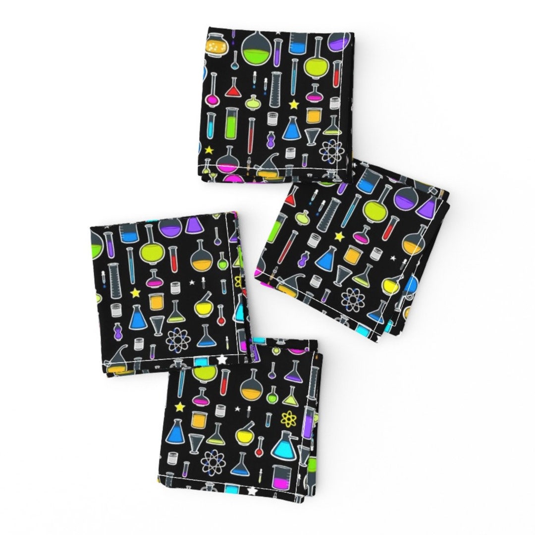 Chemistry Cocktail Napkins set of 4 Rainbow Beakers by Jadegordon ...