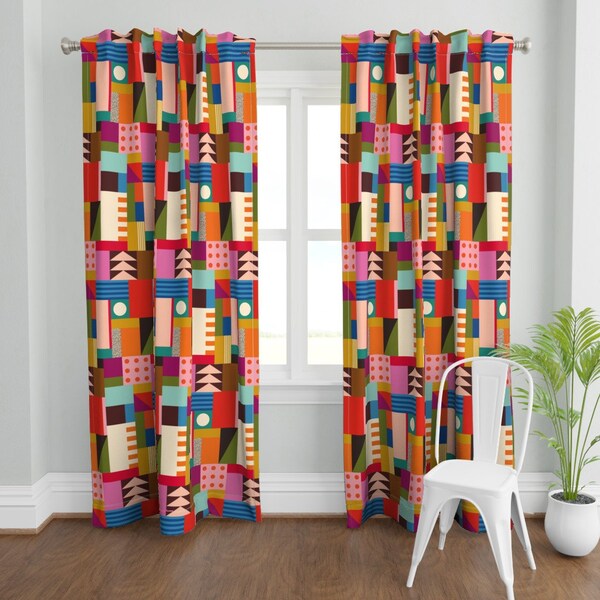 Color Block Curtain - Etsy