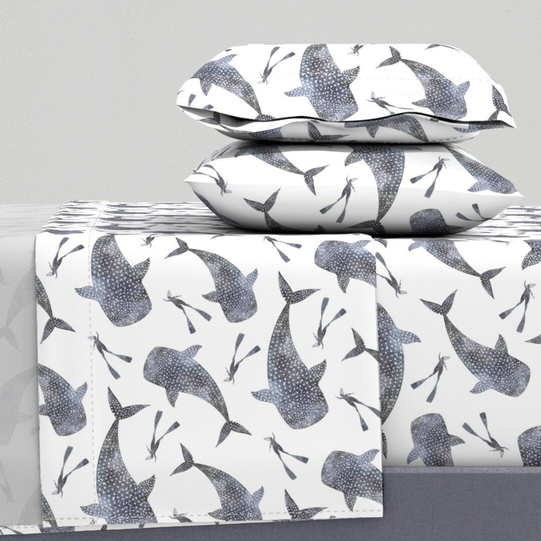 Watercolor Sharks Sheets Whale Sharks by Elmira_arts Diving Snorkling ...