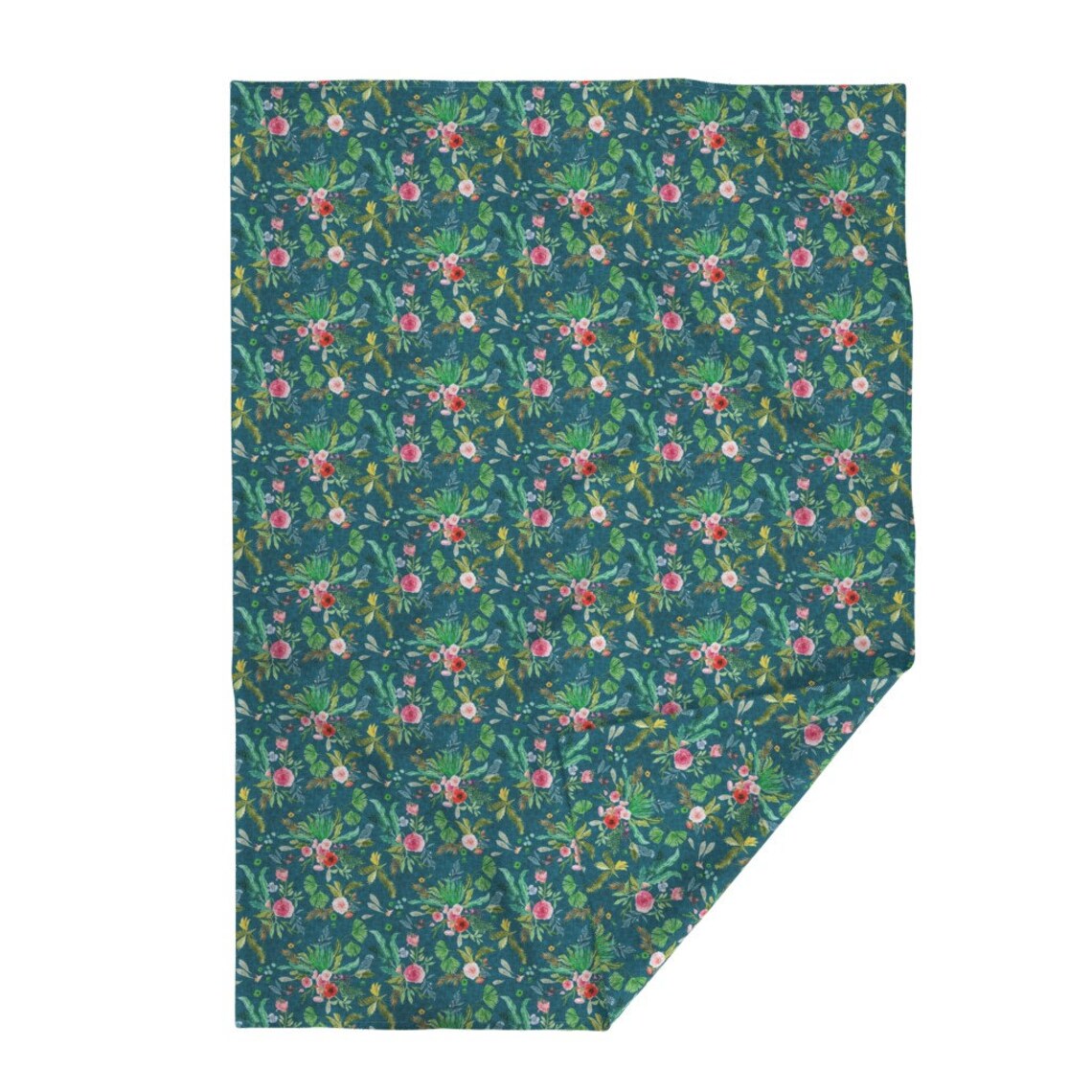 Jungle Throw Blanket Paradisio Bloom teal Med by - Etsy