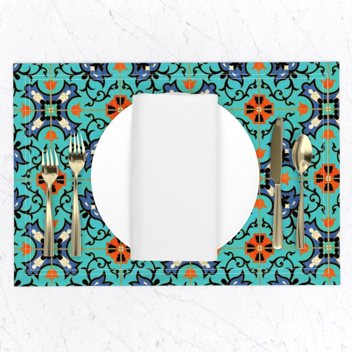 Spanish Style Placemats set of 2 Azulejos Antiguos 1a by - Etsy