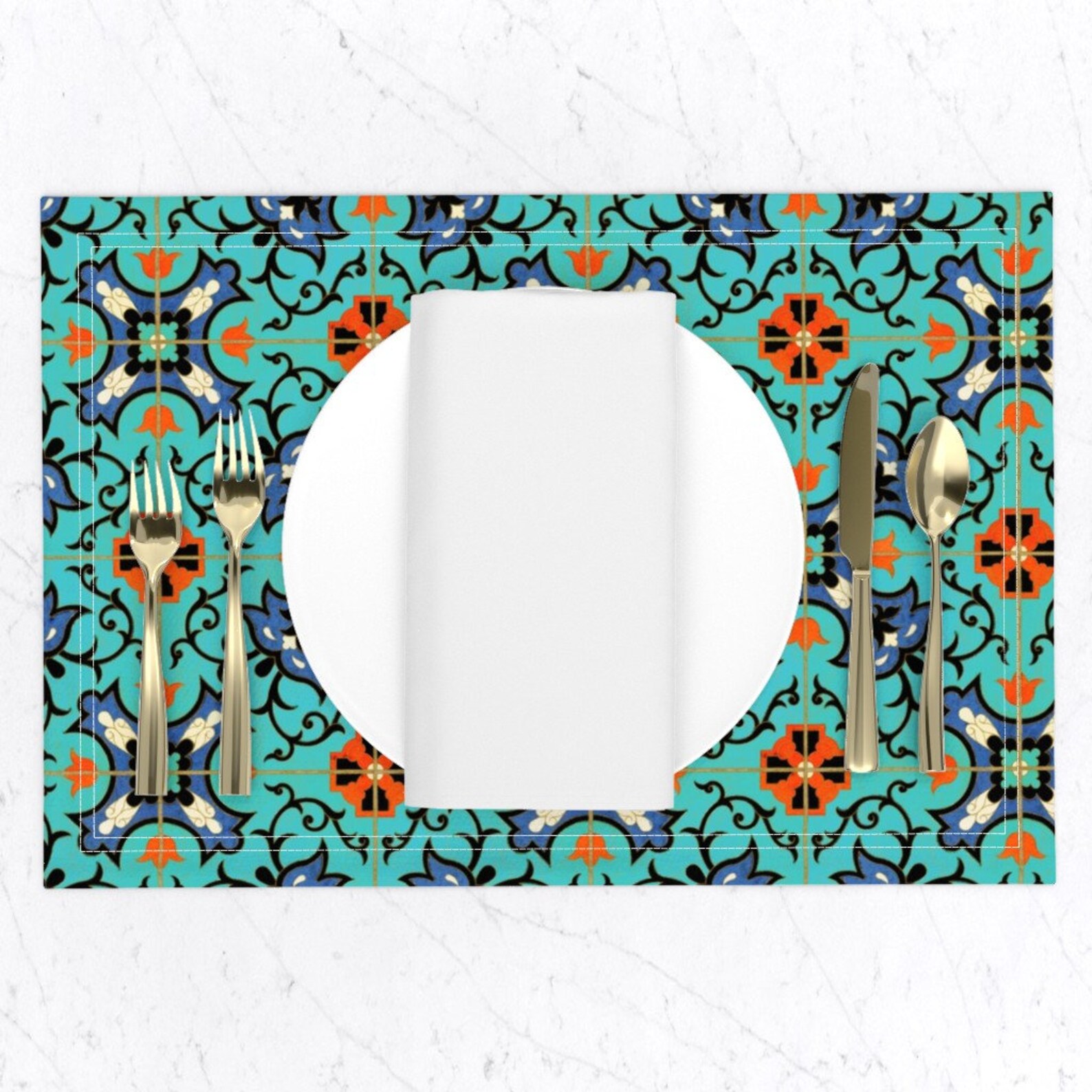 Spanish Style Placemats set of 2 Azulejos Antiguos 1a by - Etsy