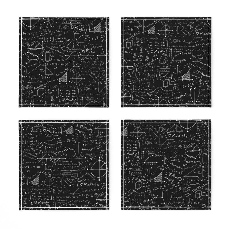 Geek Chic Cocktail Napkins (set of 4) - Pages of Equations by Robyriker ...