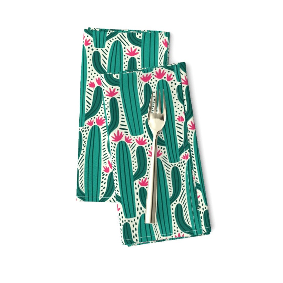 Bright Cacti Dinner Napkins set of 2 Cactus Country by Carysmula Desert ...