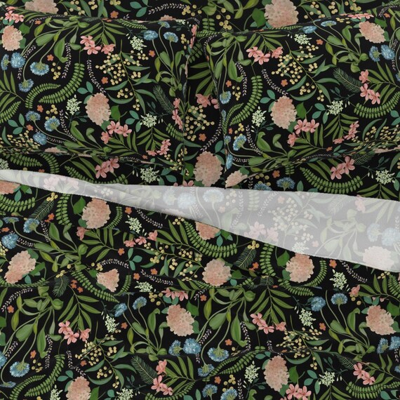 Black Floral Sheets Spring Bloom by Hnldesigns Hawaiian - Etsy