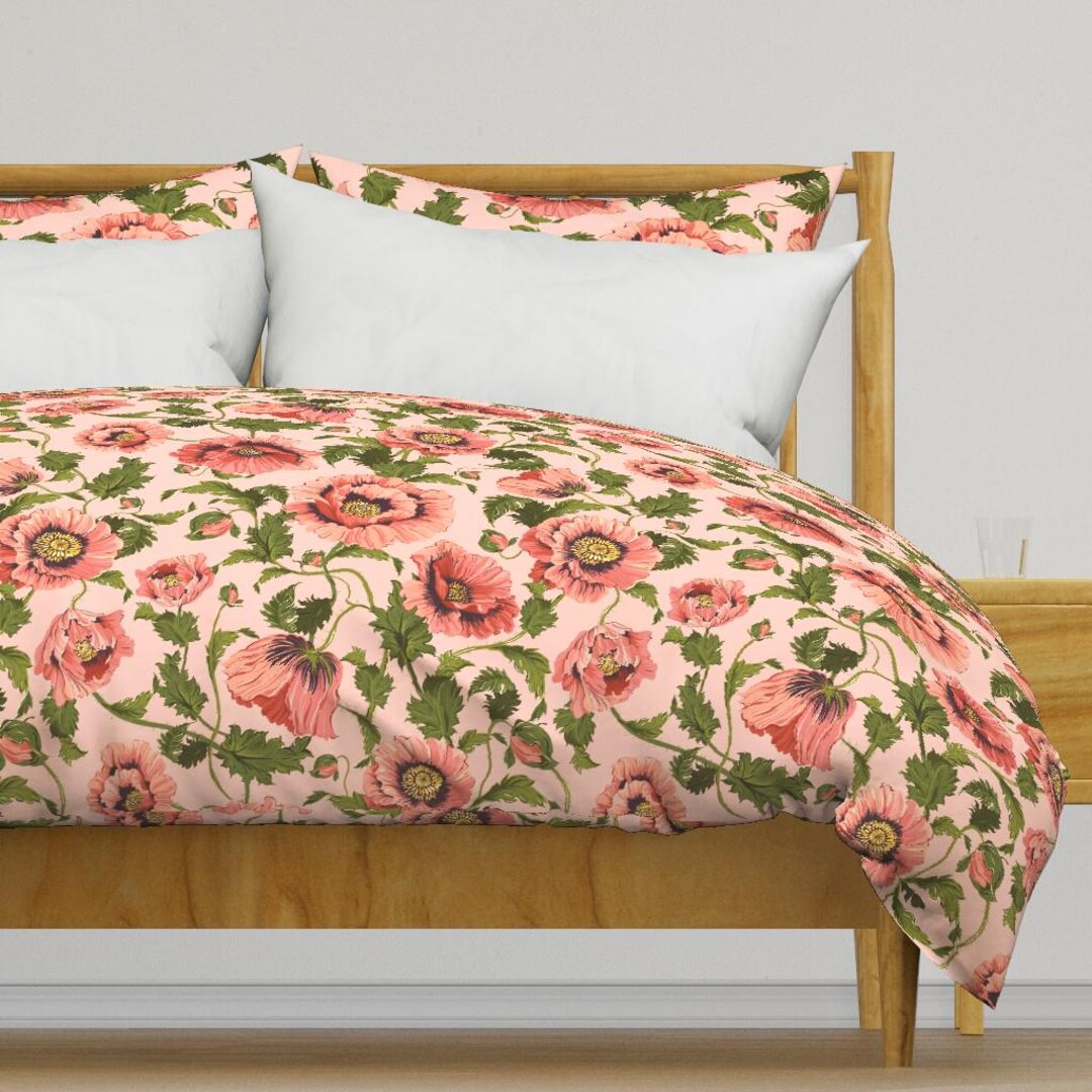 Poppy Flower Bedding - Pink Poppies by Paisleyanddot_llc - Large Scale ...