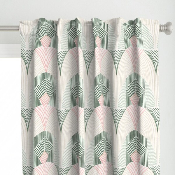 Sage Green and Pink Curtains - Etsy