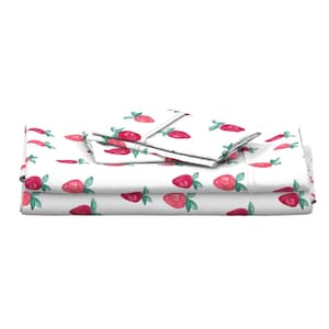 Strawberry Sheets - Watercolor Strawberries by Littlearrowdesign ...