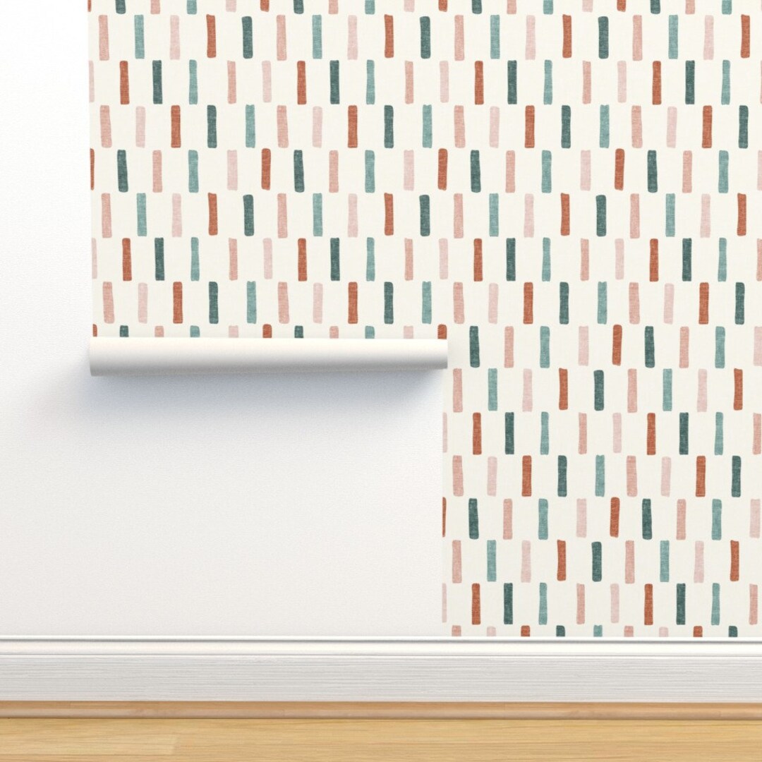 Modern Stripes Non-pasted Wallpaper Block Print Dashes by ...