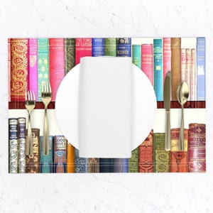 Books Placemats set of 2 Antique Books Jane Austen by ...