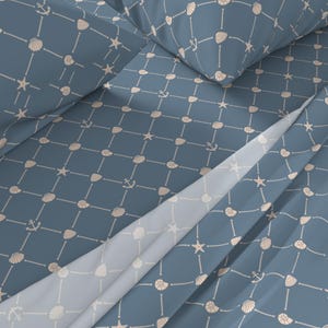 Blue Coastal Sheets - Sea Shells and Nautical Ropes by Dalightdesign ...