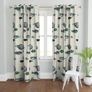 Shoal of Fish Curtain Panel Acquario by Delinda_graphic_studio ...