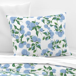 Hydrangea Floral Bedding - Hydrangea Blue by Chrissyink - Blue Green ...