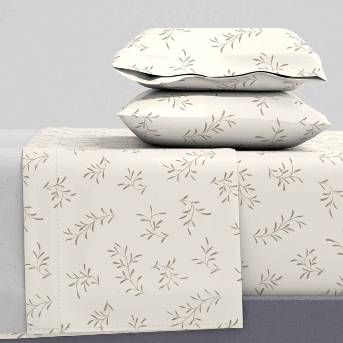 Neutral Floral Sheets - Little Branches by Leannefriedberg - Beige ...
