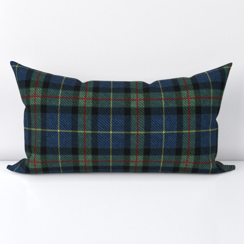 Plaid Lumbar Pillow - Blue Tartan Traditional Scotland Scottish ...