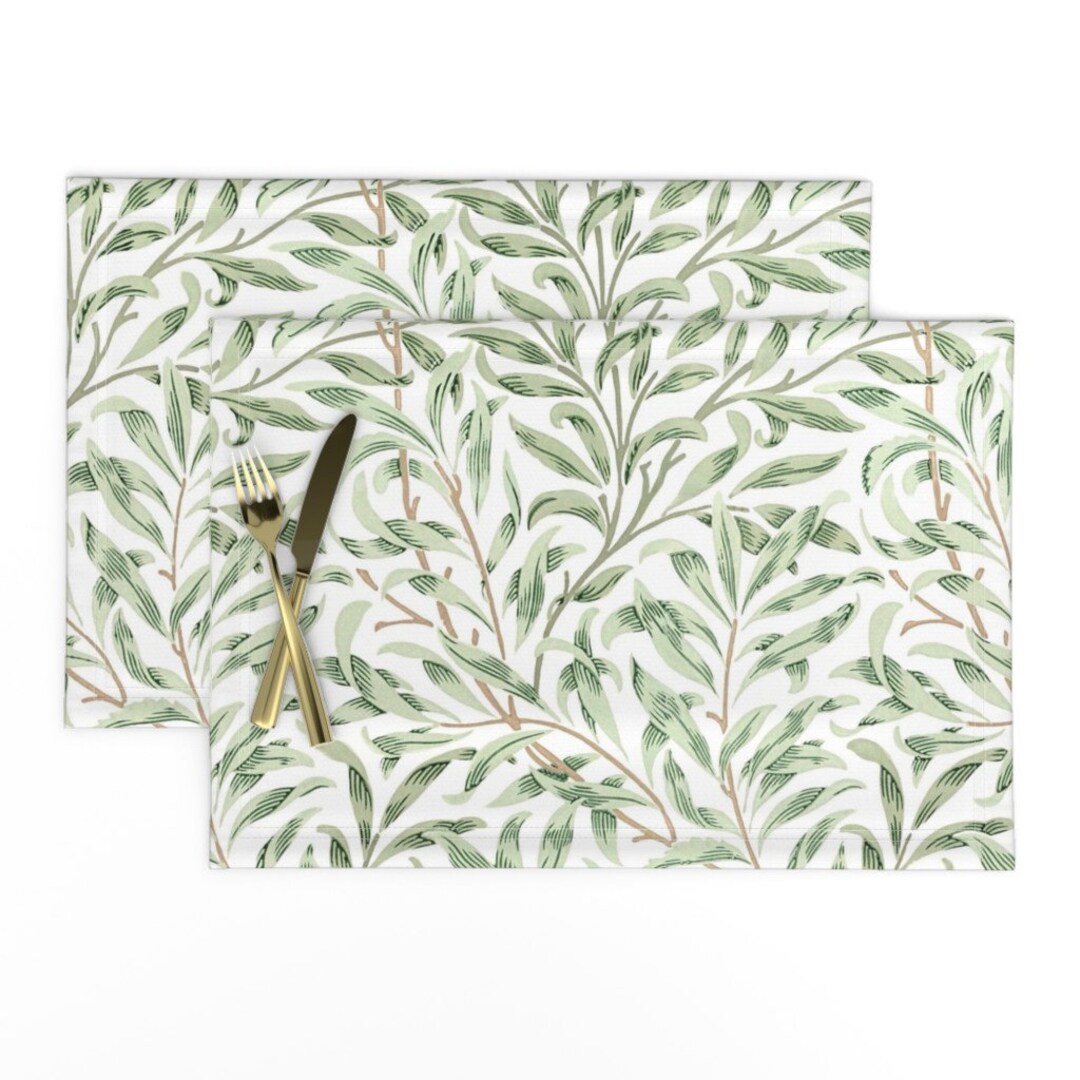 Willow Botanical Placemats set of 2 Willow Bough by Salvagescapes ...