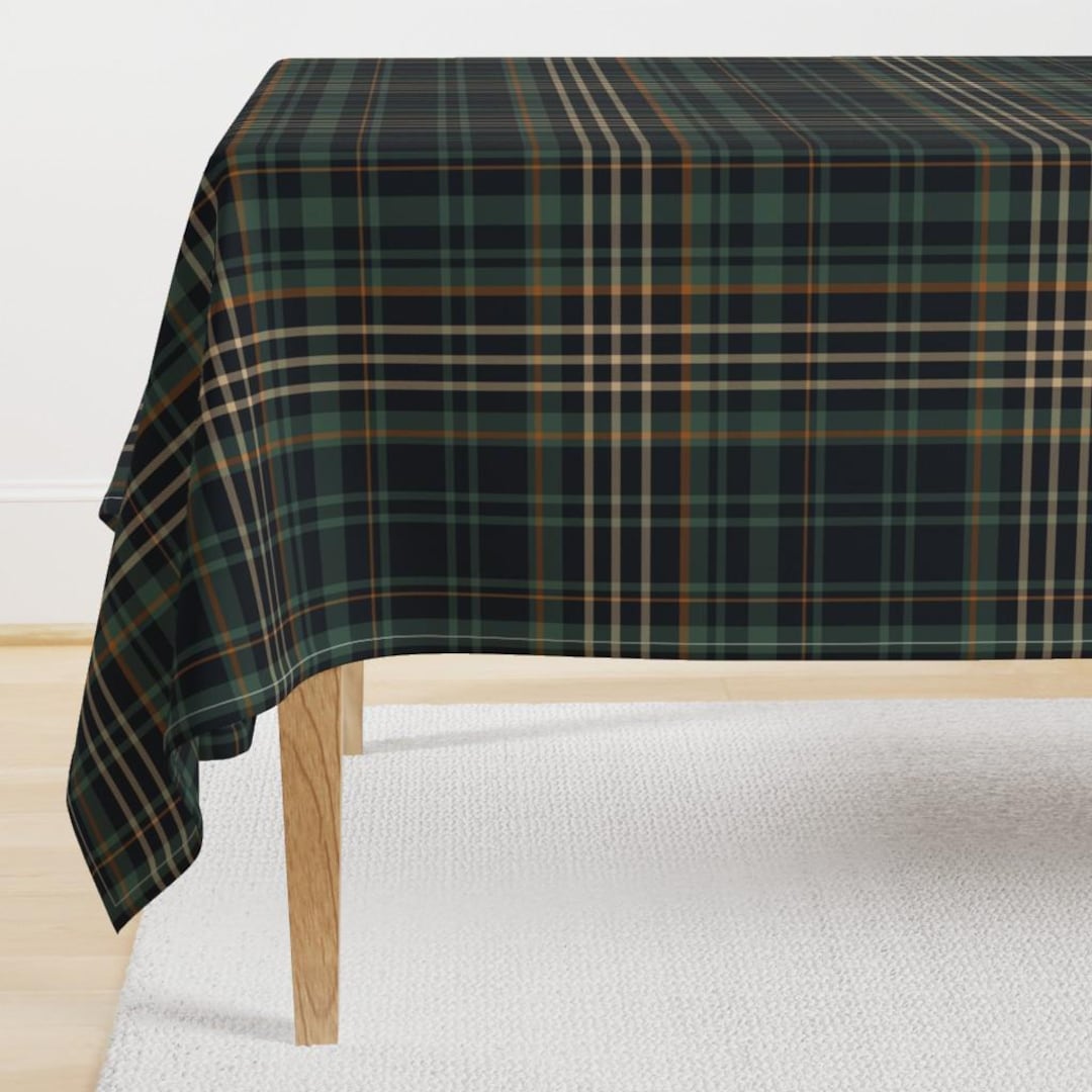 Dark Green Check Tablecloth - Modern Tartan Plaid by Tessab_studio ...