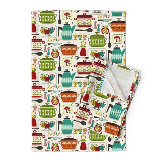 Kitsch Kitchen Items Tea Towels set of 2 the Collectible - Etsy