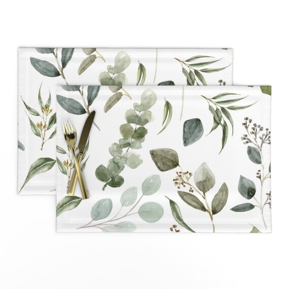 Australian Botanical Placemats set of 2 Earthy Eucalyptus | Etsy