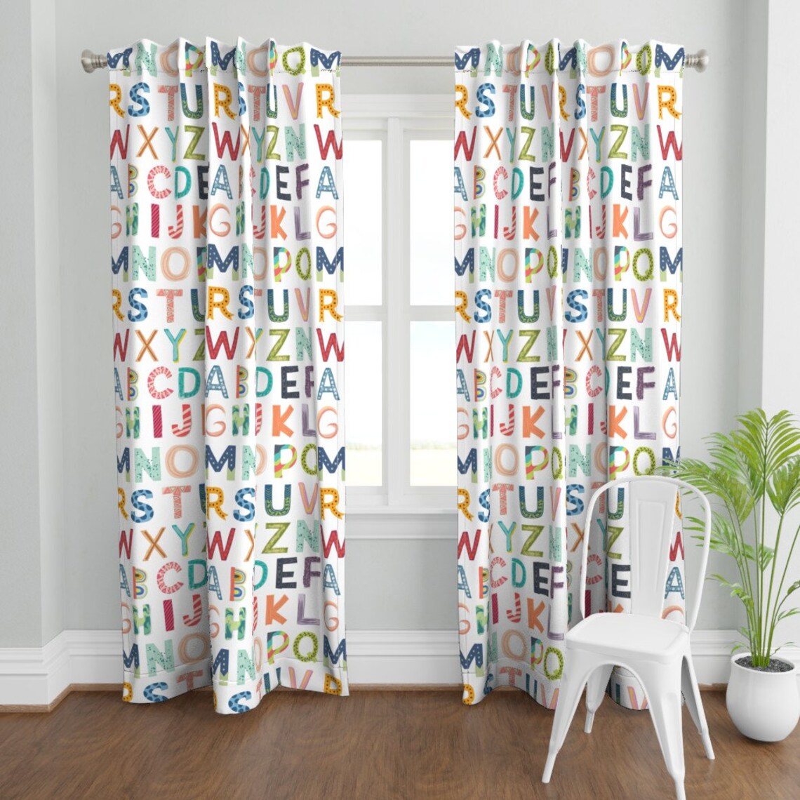 Kid's Curtain Panel Alphabet Blocks by Enariyoshi - Etsy