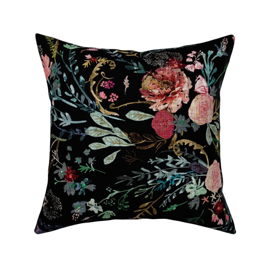 Botanical Throw Pillow Fable Floral by Nouveau_bohemian - Etsy