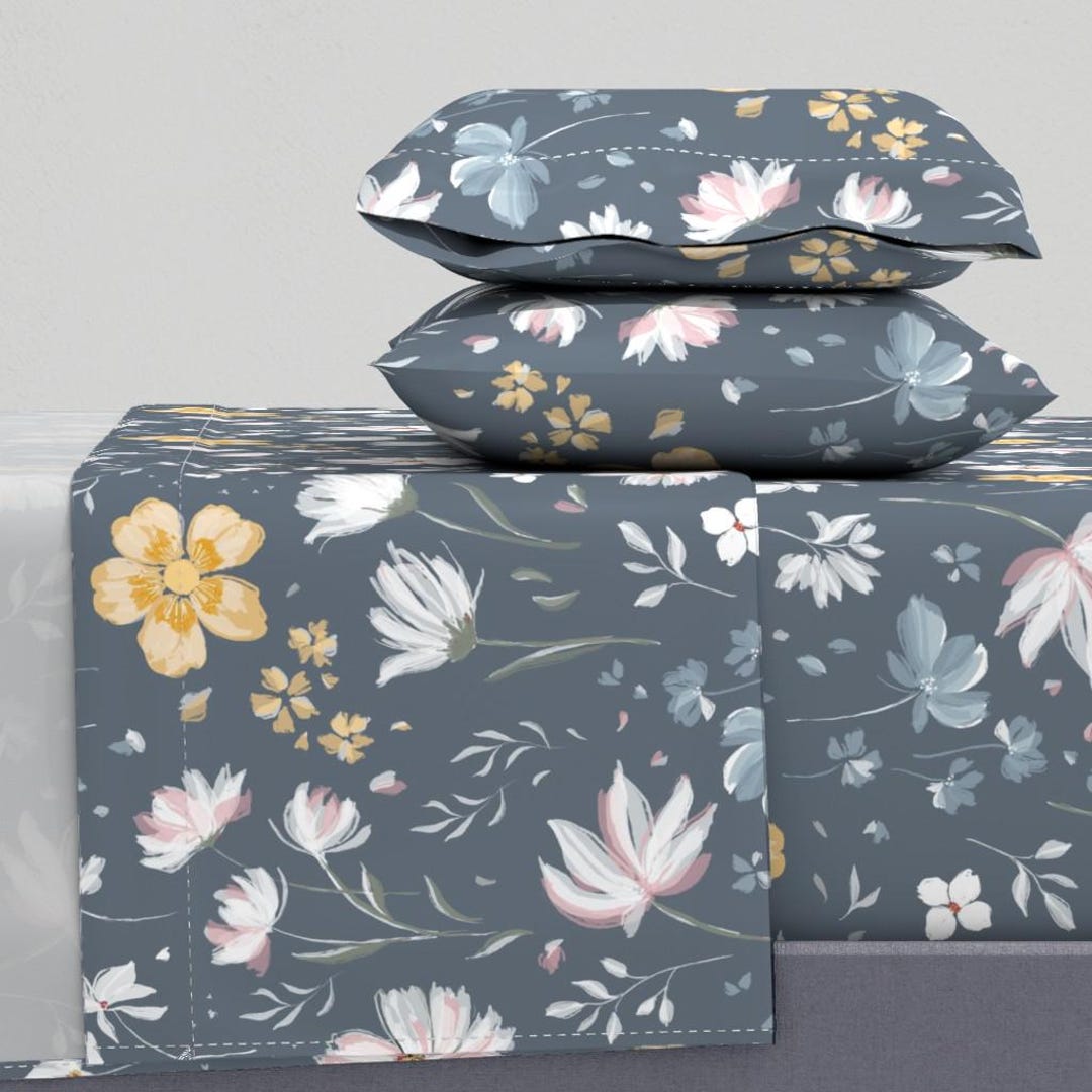 Spring Floral Sheets - Buttercups & Cosmos by Jchadesign - Modern ...