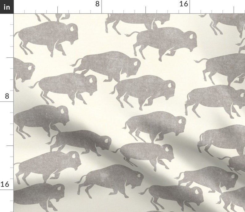 Gray Bison Accent Pillow Bison Stampede Stone by - Etsy